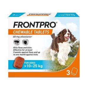 FrontPro Chewable Tablets Flea & Tick Treatment for Dogs (10-25kg) - 3 Pack | Available with ...